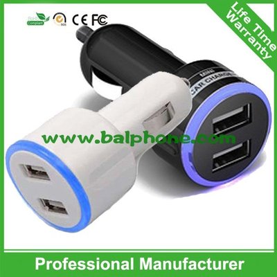 Universal car cigarette socket 5v 2.1a dual usb car charger