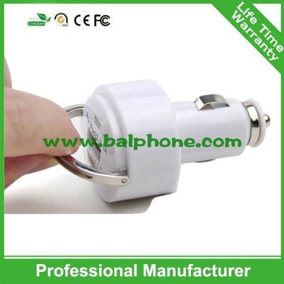 Car charger for iPad for iPhone black and white pull tab dual usb car charger