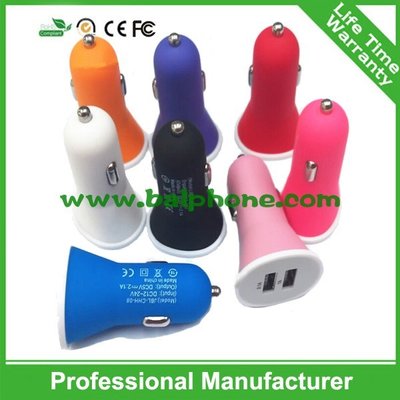 HOT 2.1A output micro usb car charger for samsung /blackberry Dual usb car charger for iph