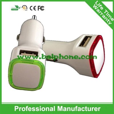 5V 2.1A micro usb car charger for iphone dual usb car charger