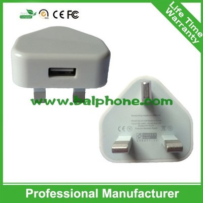 Wholesale UK plug 1 port single USB travel wall charger for cell phone