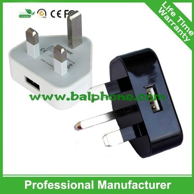 Wholesale UK plug 1 port single USB travel wall charger for cell phone