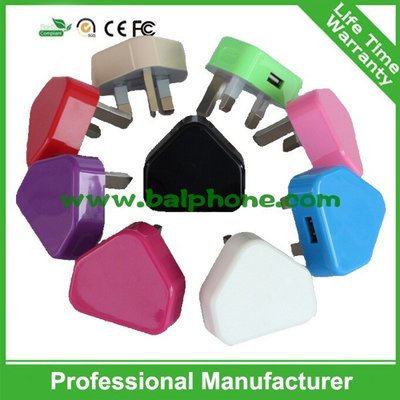 Wholesale UK plug 1 port single USB travel wall charger for cell phone