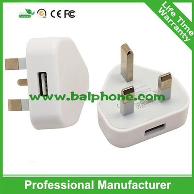 Wholesale UK plug 1 port single USB travel wall charger for cell phone
