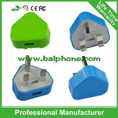 Wholesale UK plug 1 port single USB travel wall charger for cell phone