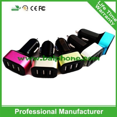 4.8A Aluminum 3 USB car charger