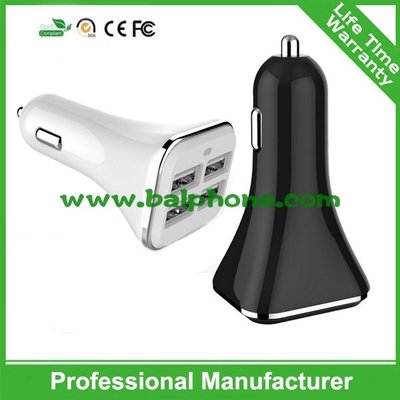 2015 New Product 4 port usb car charger for samsung iphone car charger
