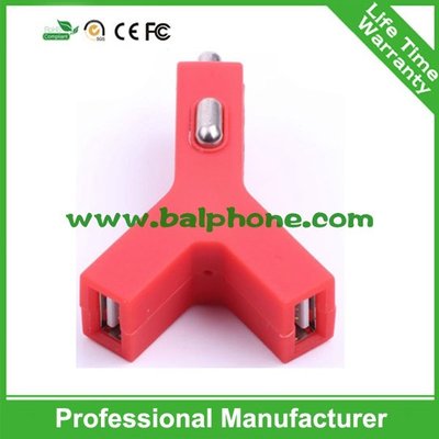 special USB Y style product dual usb car charger for mobile phone