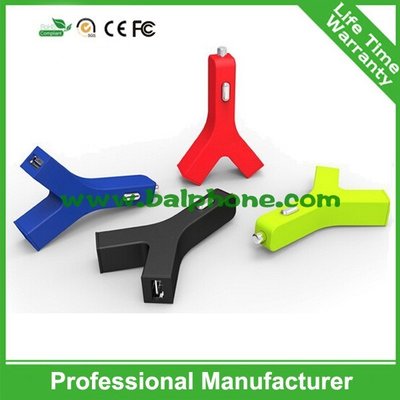 special USB Y style product dual usb car charger for mobile phone