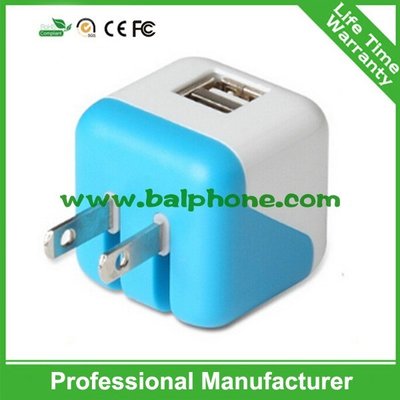 high quality 5V 2.1A dual usb mobile phone travel charger,home charger,wall charger