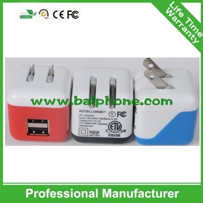 high quality 5V 2.1A dual usb mobile phone travel charger,home charger,wall charger