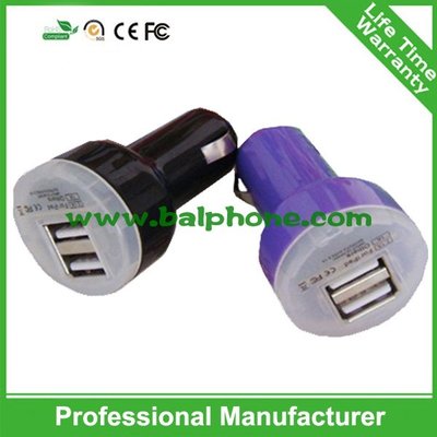 Car Cigarette Powered Dual 2 USB Adapter Charger for Mobile phone