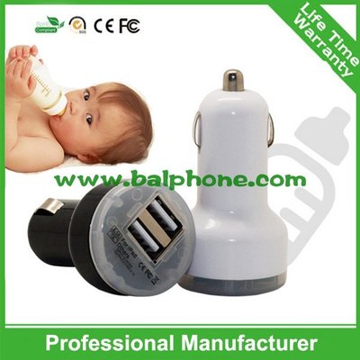 Car Cigarette Powered Dual 2 USB Adapter Charger for Mobile phone