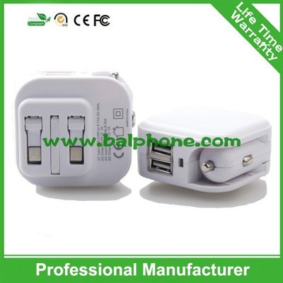 Hot sale 2 in 1 travel and car charger dual usb car chargers