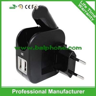 travel emergency us plug eu pin wall car 2in1 charger