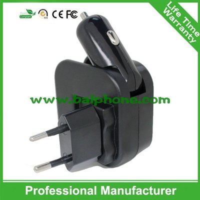 travel emergency us plug eu pin wall car 2in1 charger