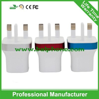 UK Plug 2 usb wall usb charger 5V2.1A