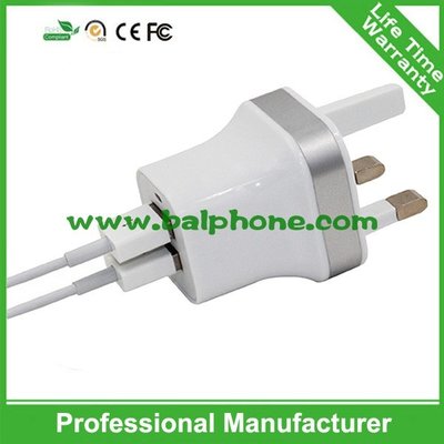 UK Plug 2 usb wall usb charger 5V2.1A