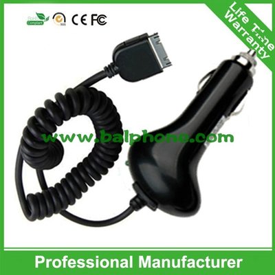 Cheap price Drumstick Car Charger For Iphone 4 4s With Cable Black/white Color