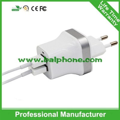 EU Plug 2 usb wall usb charger 5V2.1A