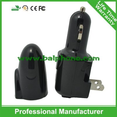 2015 new design 2 in 1 travel charger and car charger cell phone car charger