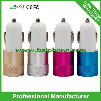 LED light 2 USB car charger 5V 2.1A multiple colors available