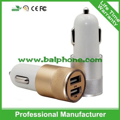 LED light 2 USB car charger 5V 2.1A multiple colors available