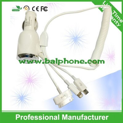car charger with cable for iphone6/5/iphone4/HTC/Sumsung