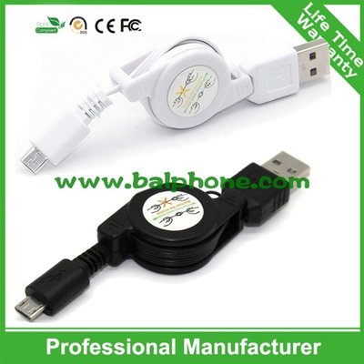 Extension Colorful 5 pin Micro Logo Custom Retractable Usb Cable