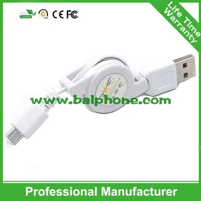 Extension Colorful 5 pin Micro Logo Custom Retractable Usb Cable