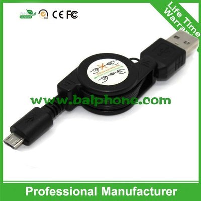 Extension Colorful 5 pin Micro Logo Custom Retractable Usb Cable