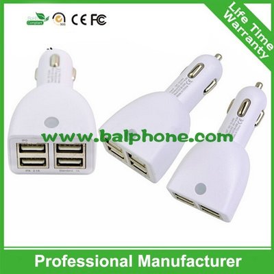 High speed 5V/4.2A 4USB port car charger for iPhone for iPad for Tab