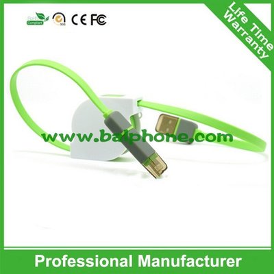 Wholesale custom colorful 2 in 1 retractable 5pin micro usb cable