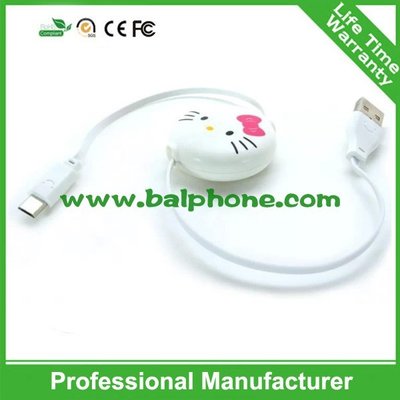 1m ew retractable cable with hello kitty