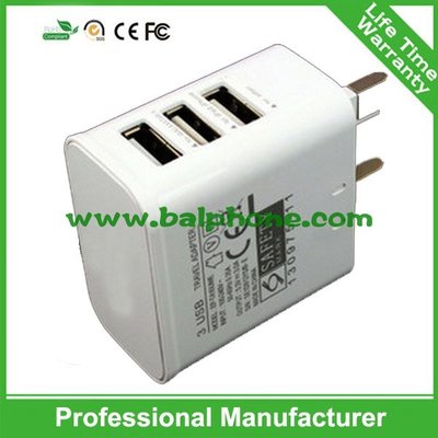 2015 latest 5V 2A UK plug travel charger 3 port usb wall charger
