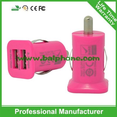 Portable mini car charger dual usb for mobile phone