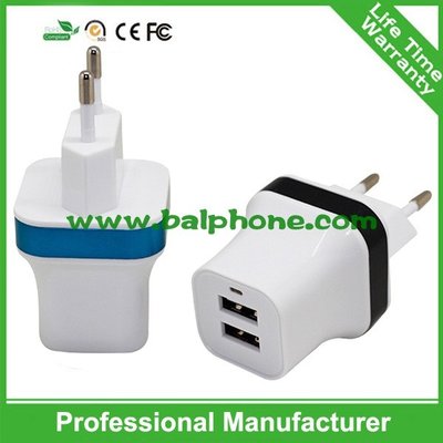 Hot sale use for mobile phone Dual USB wall charger 5V 2.1A