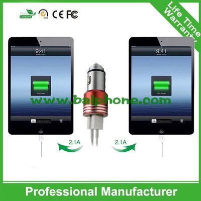 2015 hot selling 5V 3.1A stainless steel dual usb Car Charger
