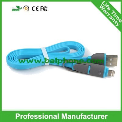 New released Fashion 2 in 1 charging cable Series for iPhone and Android data cable