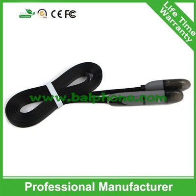 New released Fashion 2 in 1 charging cable Series for iPhone and Android data cable