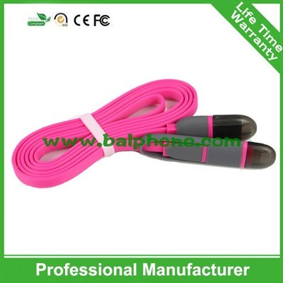 New released Fashion 2 in 1 charging cable Series for iPhone and Android data cable