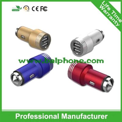 2015 top selling 5V 3.1A stainless steel dual usb Car Charger
