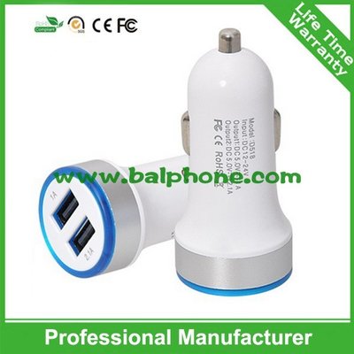 2015 new products private mode 2 port usb car charger with CE ROHS FCC