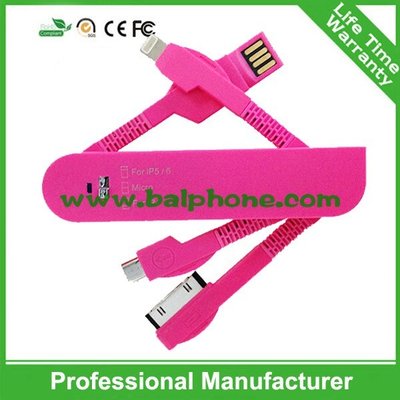 3 in 1 Swiss Army Knife Style USB OTG Data Cable for Smartphone with LED light