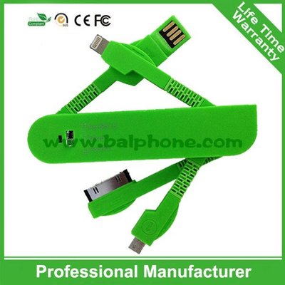 3 in 1 Swiss Army Knife Style USB OTG Data Cable for Smartphone with LED light