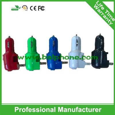 2 in 1 single usb car charger wall charger travel charger