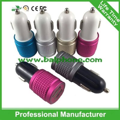 Wholesale dual ports usb charger aluminum alloy Unique design car charger