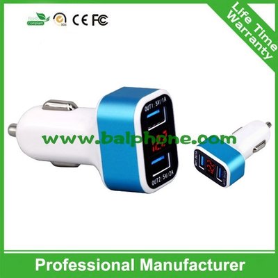 Newest 2 ports best in car usb charger with LED screen display
