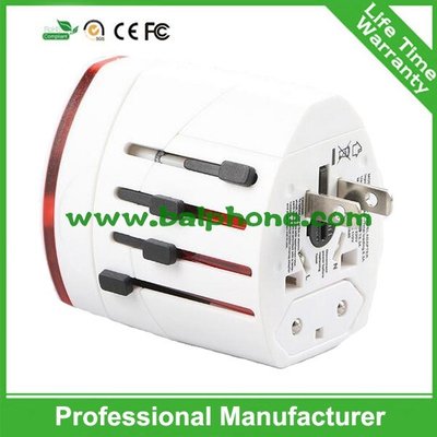 2016 new dual usb universal travel adapter with USA/Australia/Europe/UK worldwide plugs