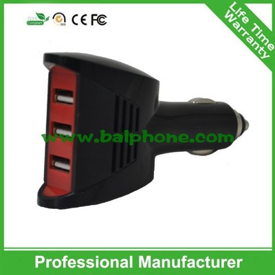 2016 5V 3.4A wholesale USB Car Charger, 3 USB Car Charger for iPhone